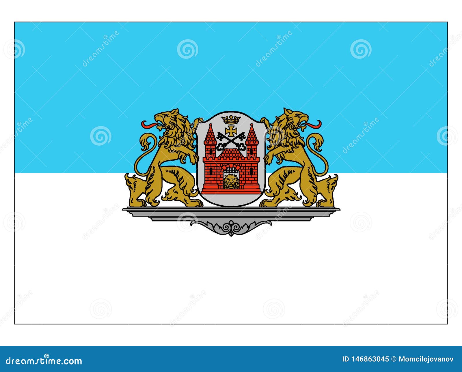 Flag of the City of Riga stock vector. Illustration of liechtenstein ...
