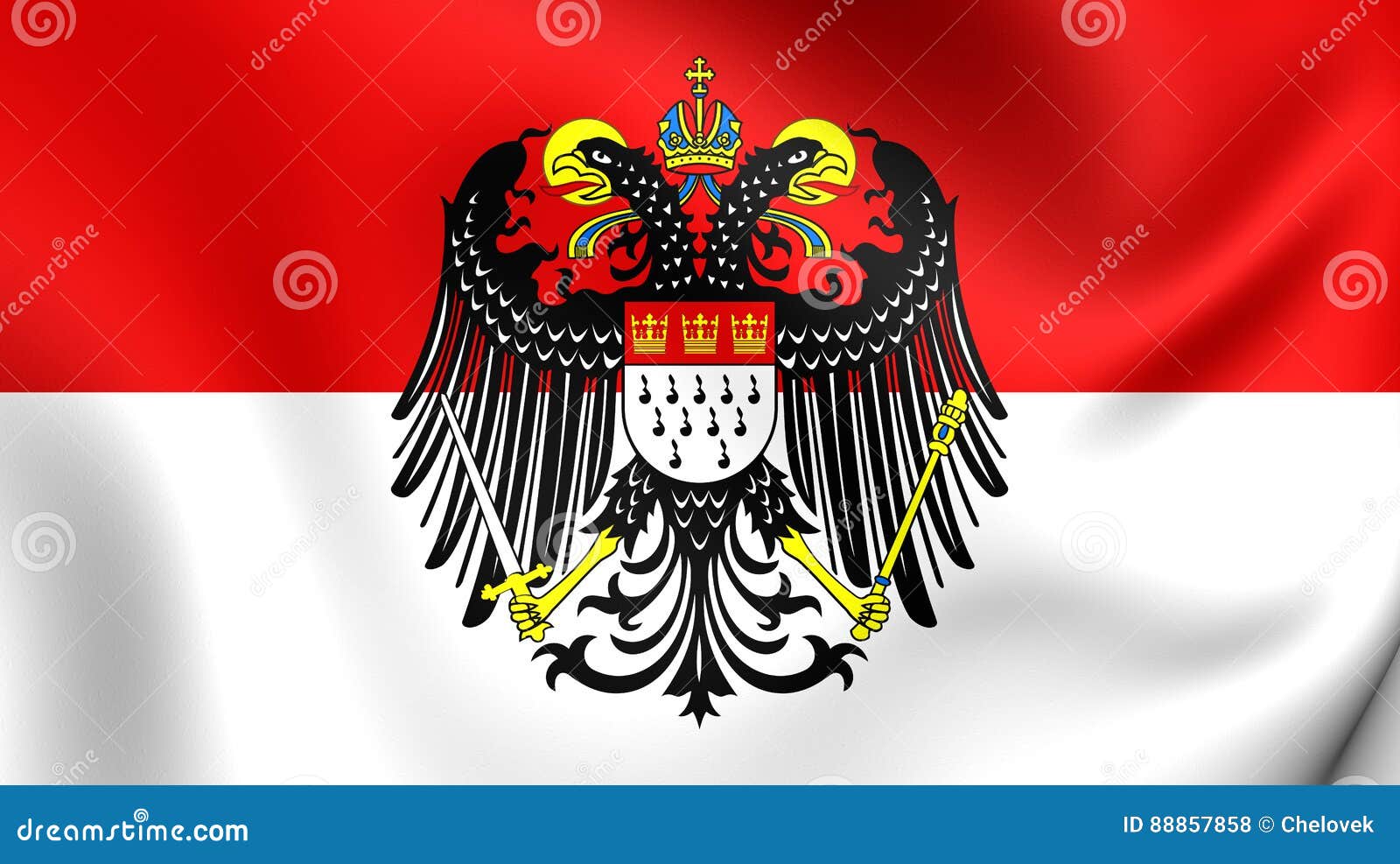 Flag of Cologne with Coat of Arms, Germany. Stock Illustration ...