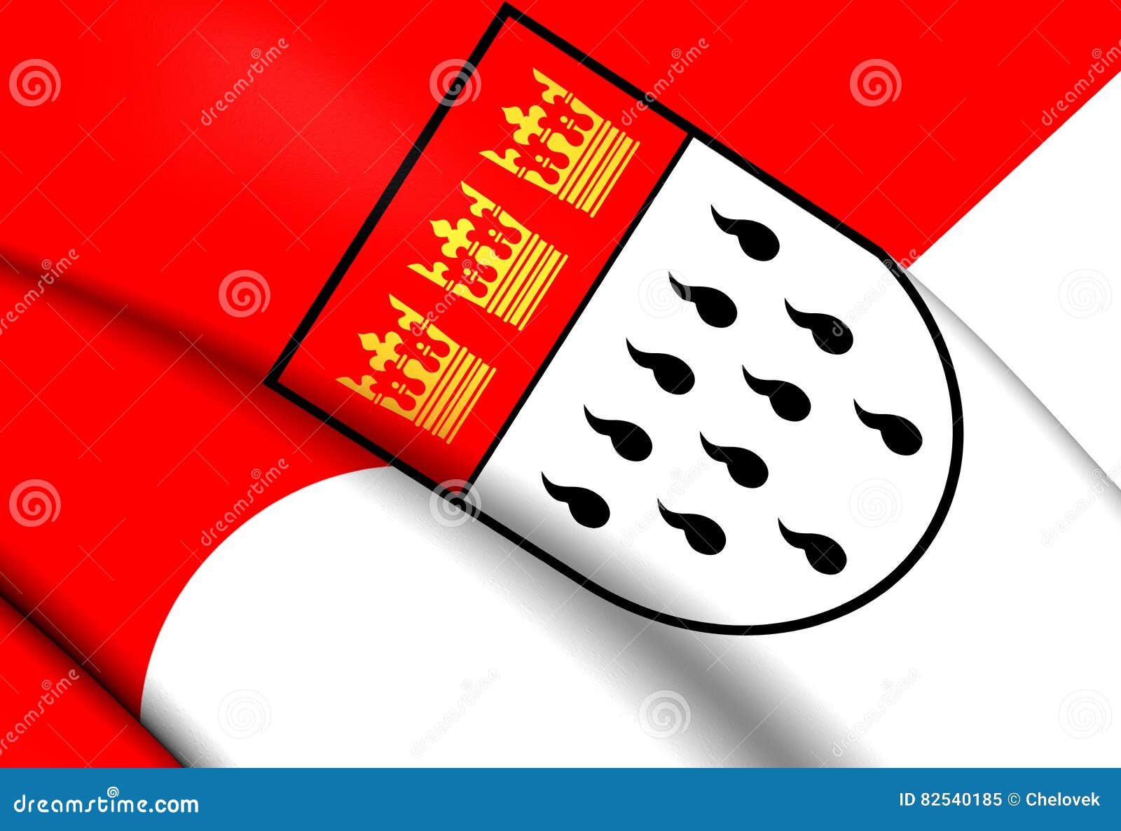 Flag of Cologne, Germany. stock illustration. Illustration of fahne ...