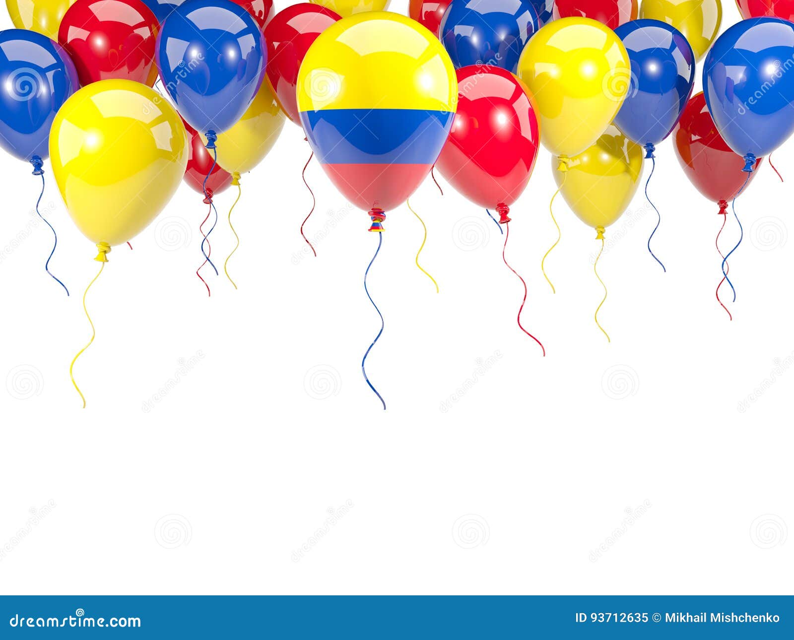 Flag of Colombia on Balloons Stock Illustration - Illustration of ...