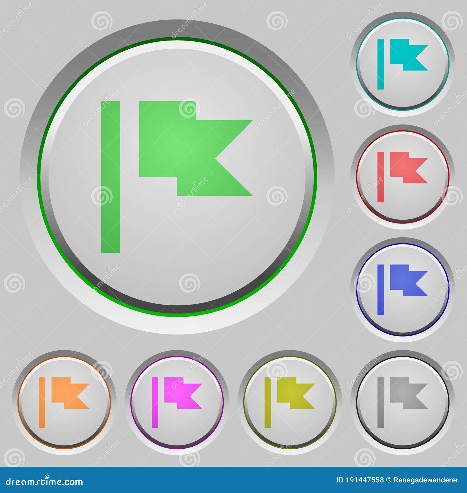 Flag push buttons stock vector. Illustration of positioning - 191447558