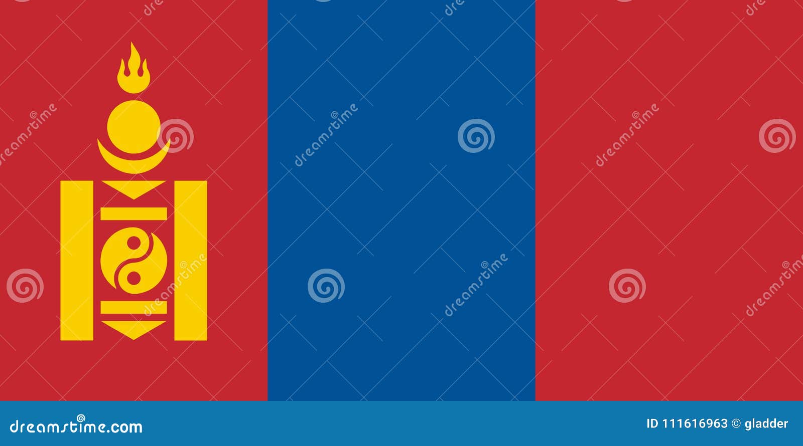 Flag in Colors of Mongolia, Vector Image. Stock Illustration ...