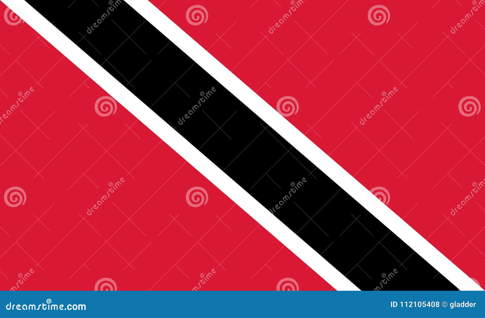 Flag In Colors Of Trinidad And Tobago Vector Image Stock Illustration