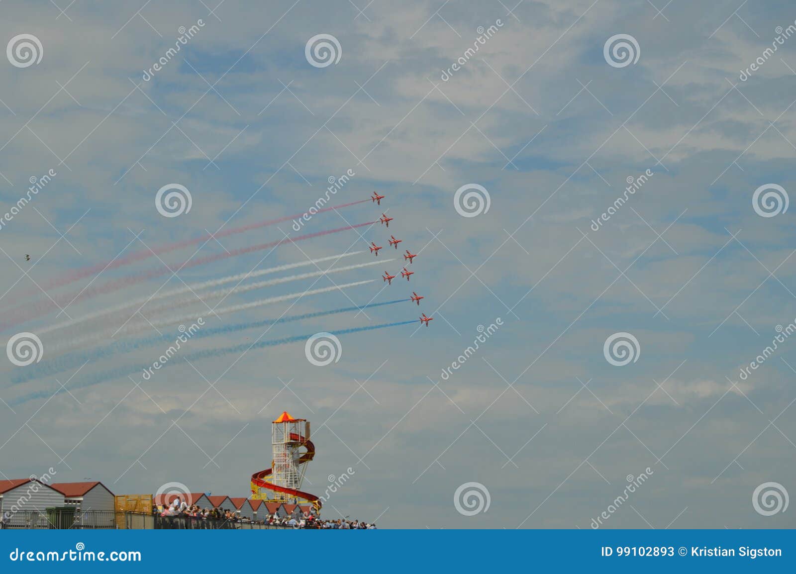 Red Arrows Arching I& X27;ve the Sky Stock Image - Image of arrows ...