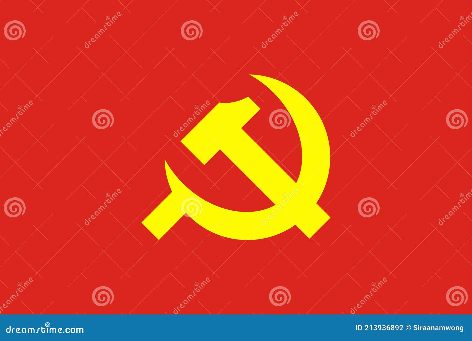 Flag of the Communist Party Stock Vector - Illustration of nation ...