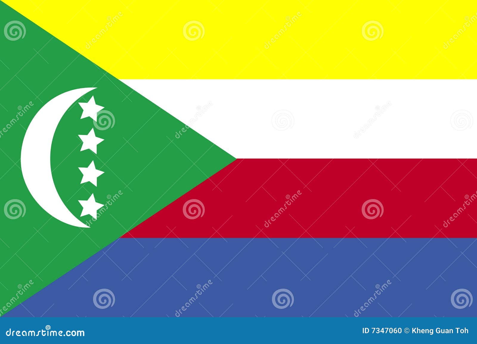 Flag of Comoros stock vector. Illustration of flag, clipart - 7347060