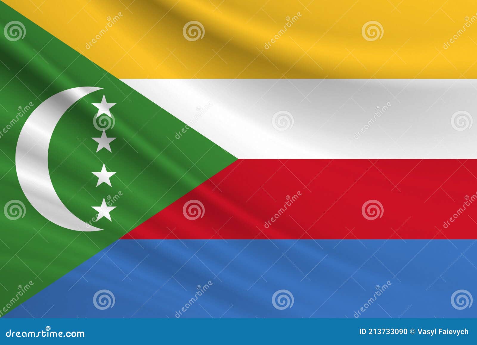 Flag of Comoros Fabric Texture of the Flag of Comoros Stock ...