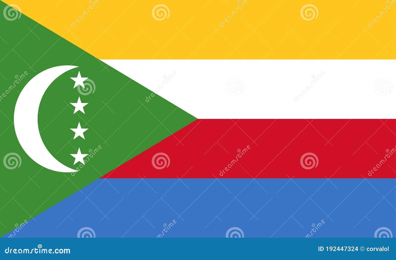 Flag of Comoros. Vector Illustration Stock Vector - Illustration of ...