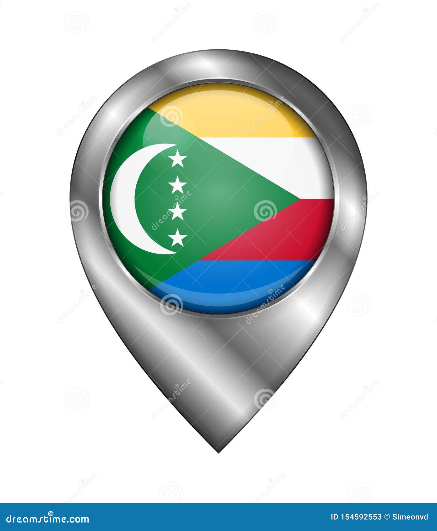 Flag of Comoros. Vector Sign and Icon. Location Symbol Shape Stock ...