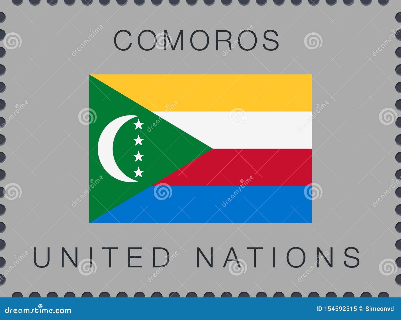 Flag of Comoros. Vector Sign and Icon Stock Vector - Illustration of ...