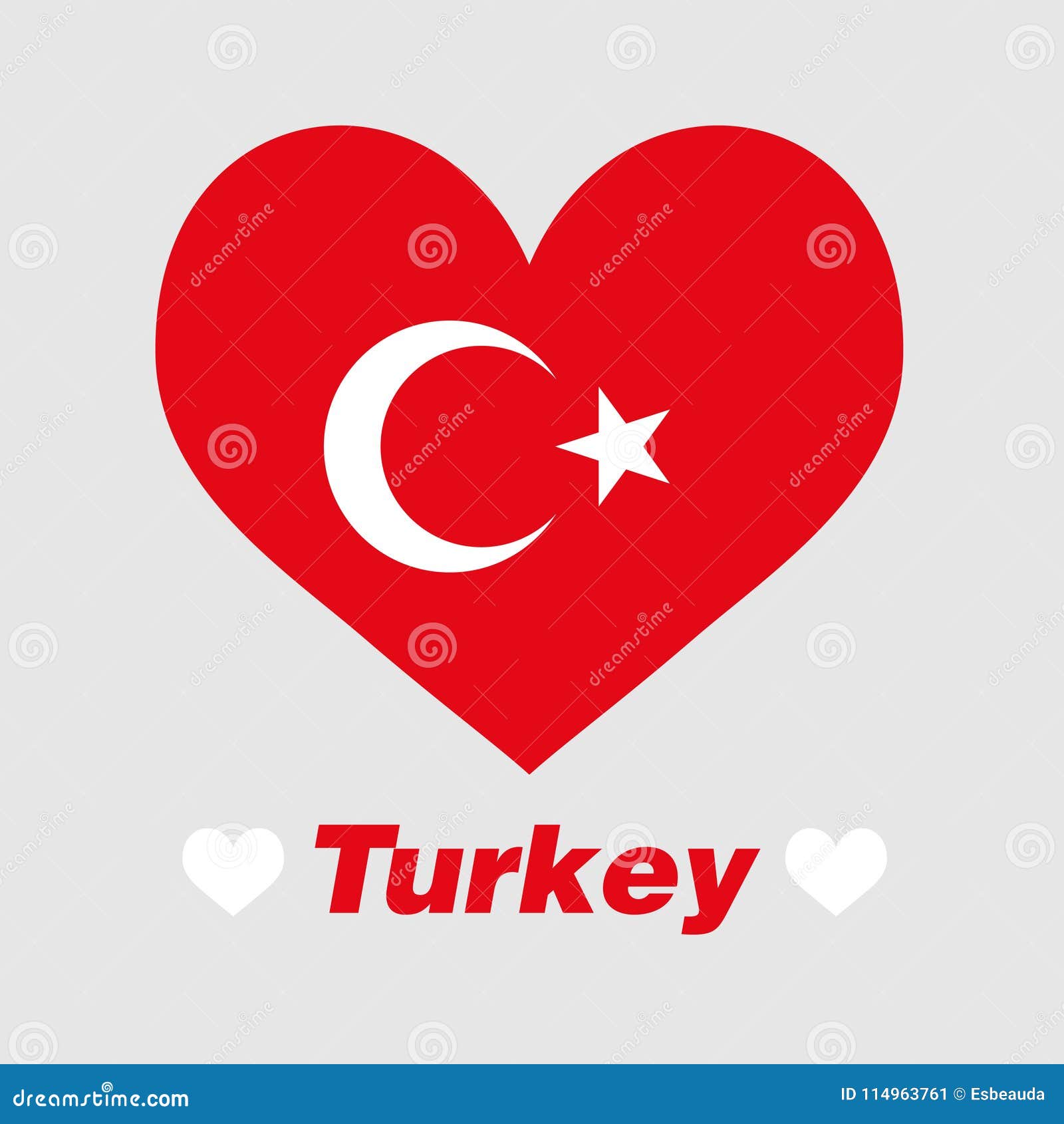 The heart of Turkey stock vector. Illustration of national - 114963761