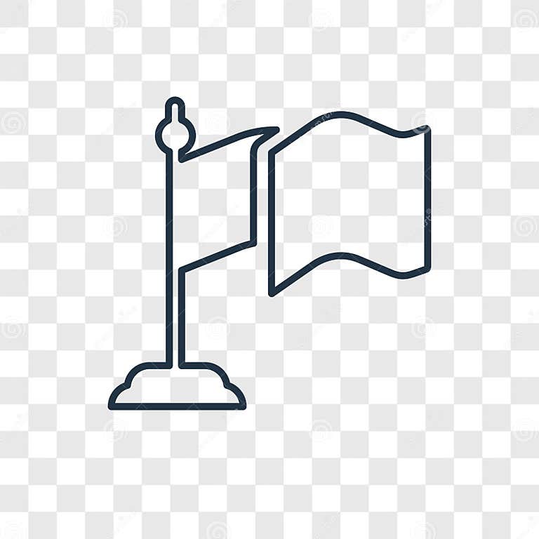 Flag Concept Vector Linear Icon Isolated on Transparent Background ...