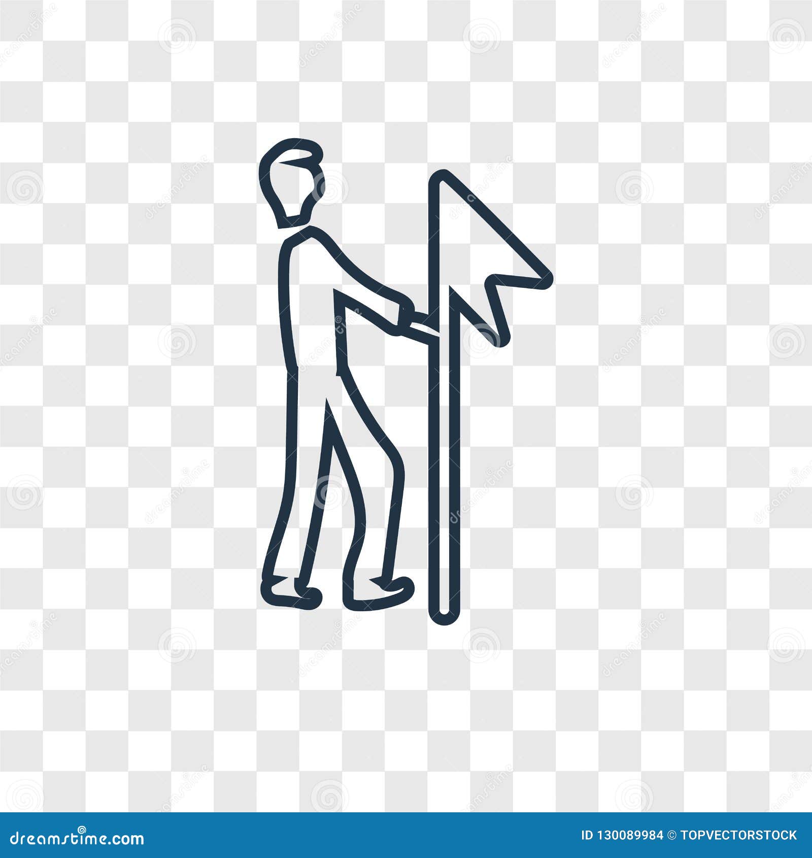 Flag Concept Vector Linear Icon Isolated on Transparent Background ...