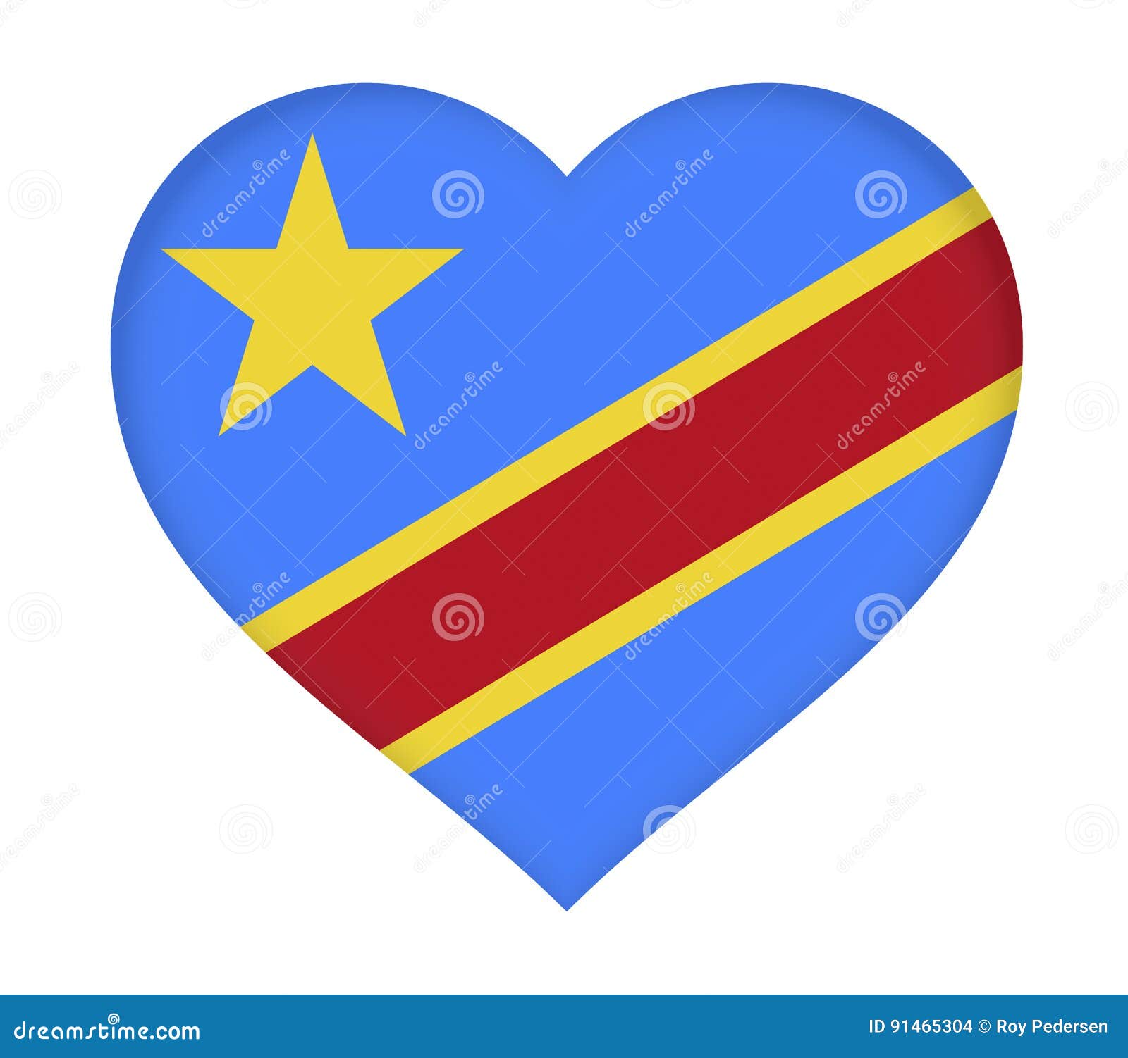Flag of Congo Heart stock illustration. Illustration of nation - 91465304