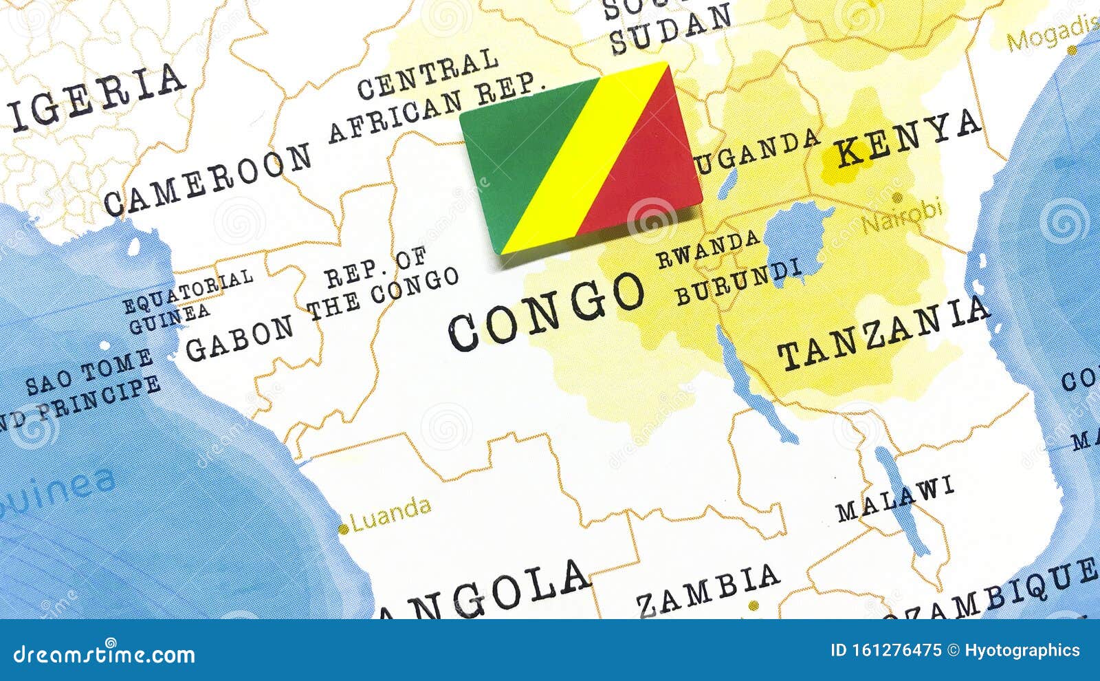 The Flag of Congo in the World Map Stock Image - Image of international ...