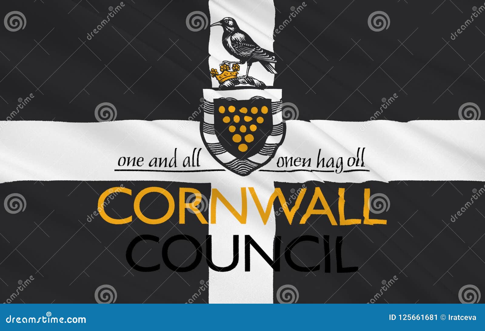 Flag of Cornwall County, England Stock Illustration - Illustration of ...