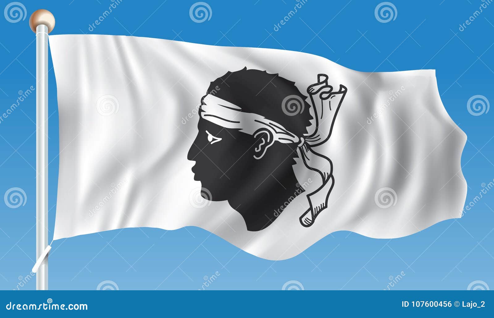 Flag of Corsica stock vector. Illustration of background - 107600456