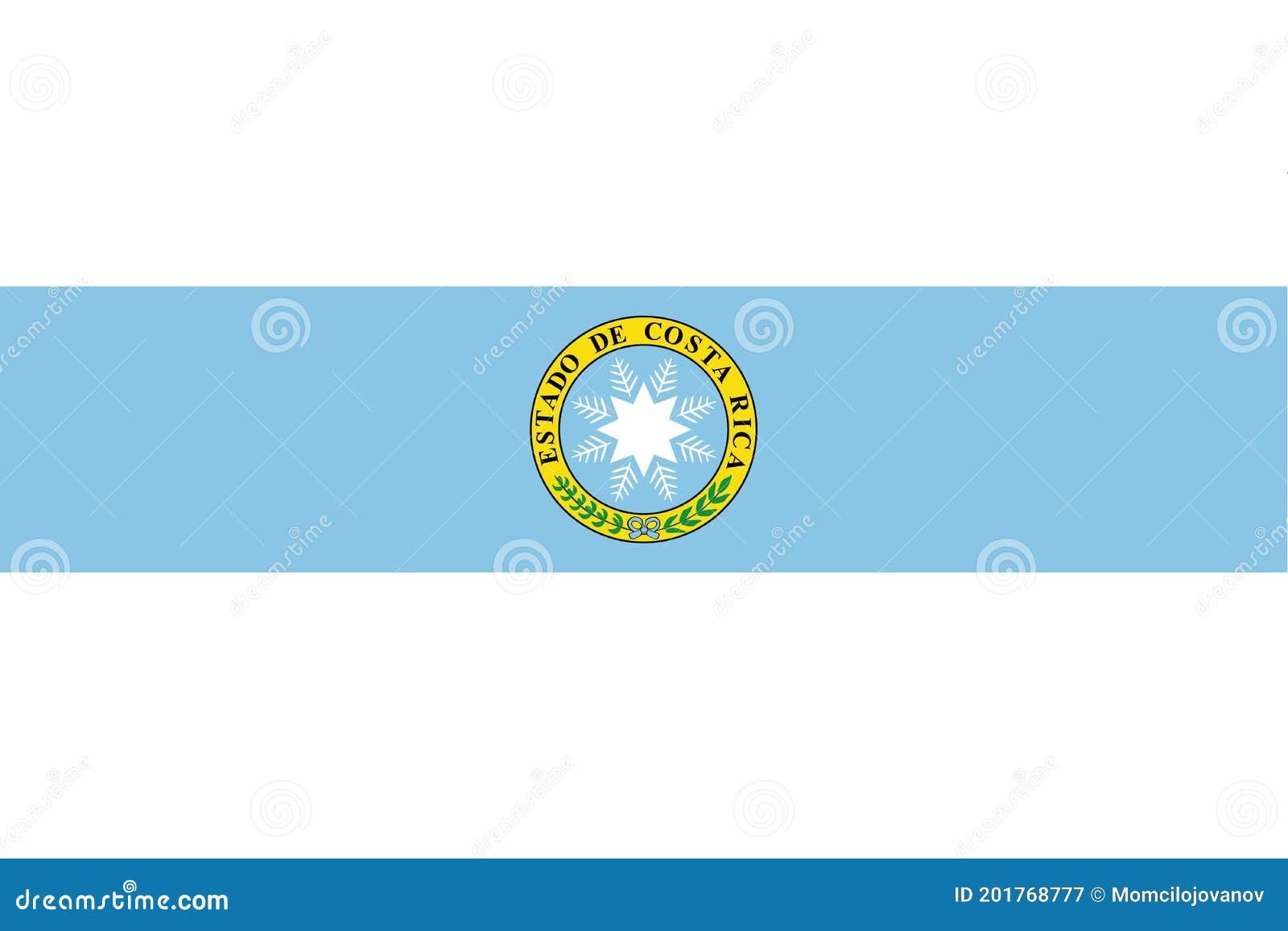 Flag of Costa Rica between 1840 and 1842 Stock Vector - Illustration of ...