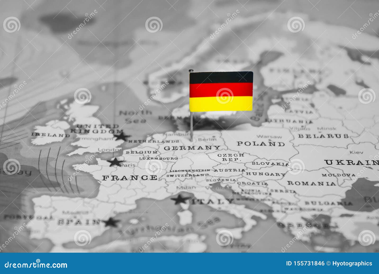 The Flag of Germany in the World Map Stock Photo - Image of arrival ...