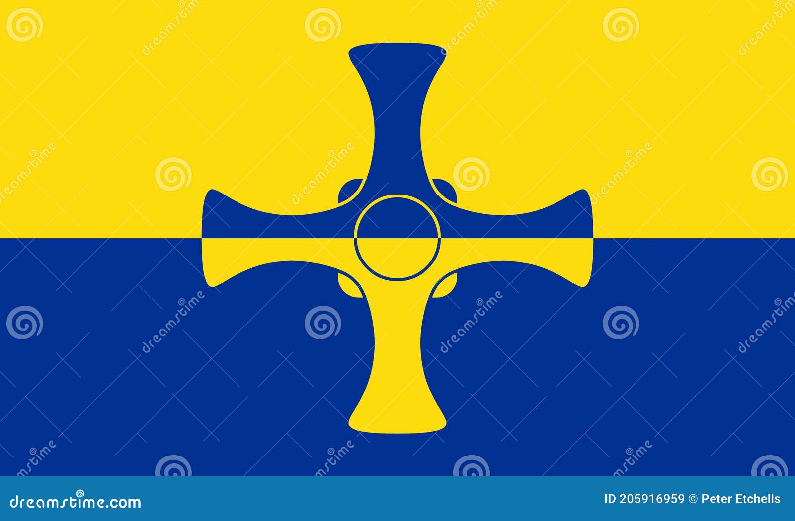 Flag of County Durham stock vector. Illustration of ensign - 205916959