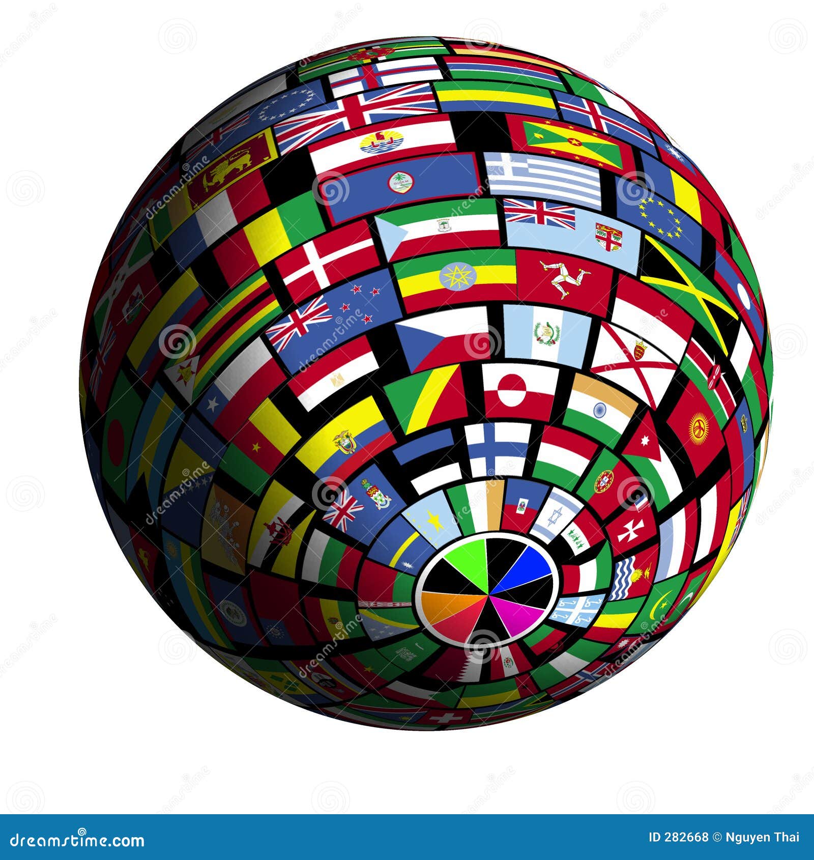 Flag-covered Earth - Polar4 View Stock Illustration - Illustration of ...