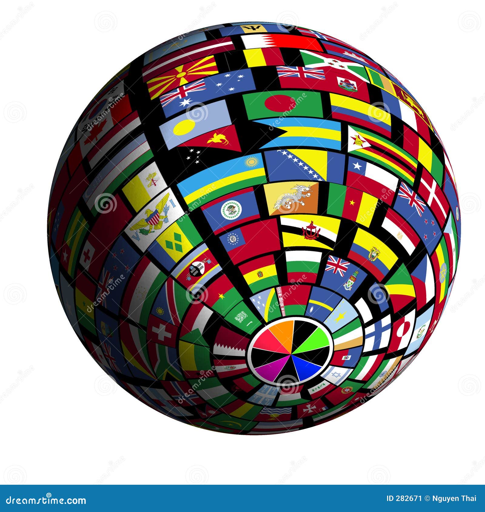 Flag-covered Earth - Polar5 View Stock Illustration - Illustration of ...