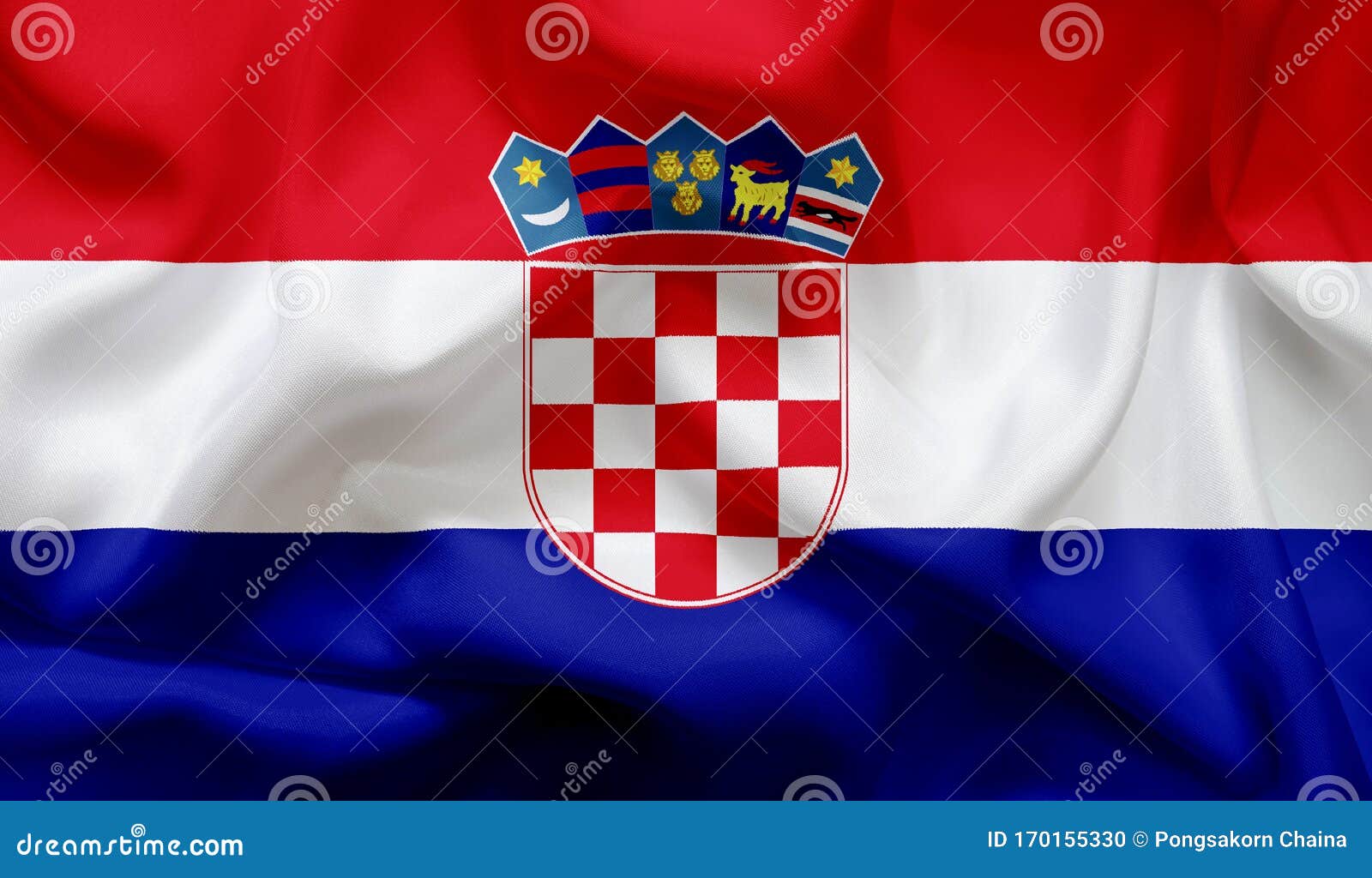 Flag Of Croatia. The Shield With National Flag. Two Crossed Swords ...