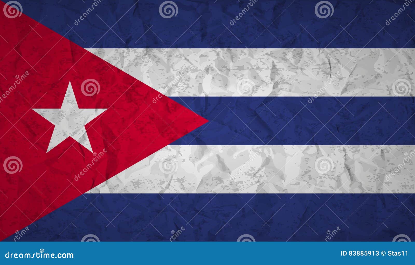 Flag of Cuba with the Effect of Crumpled Paper and Grunge Stock Vector ...
