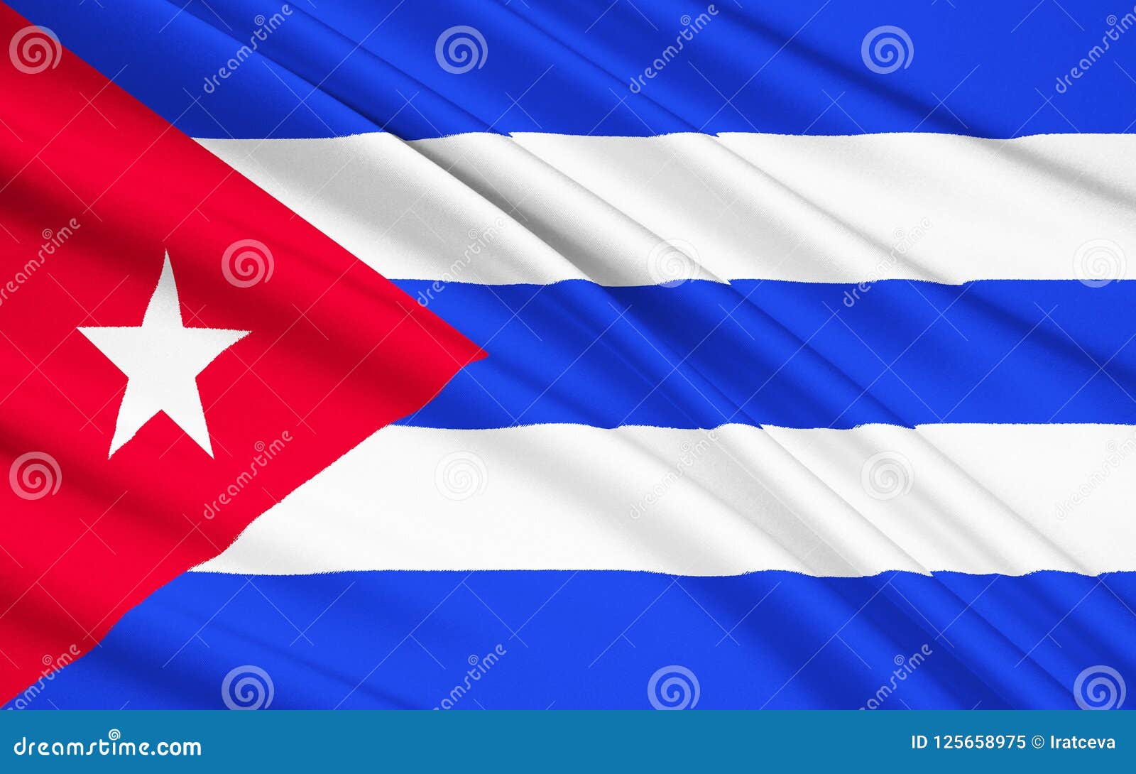 Flag of Cuba, Havana stock illustration. Illustration of cuba - 125658975