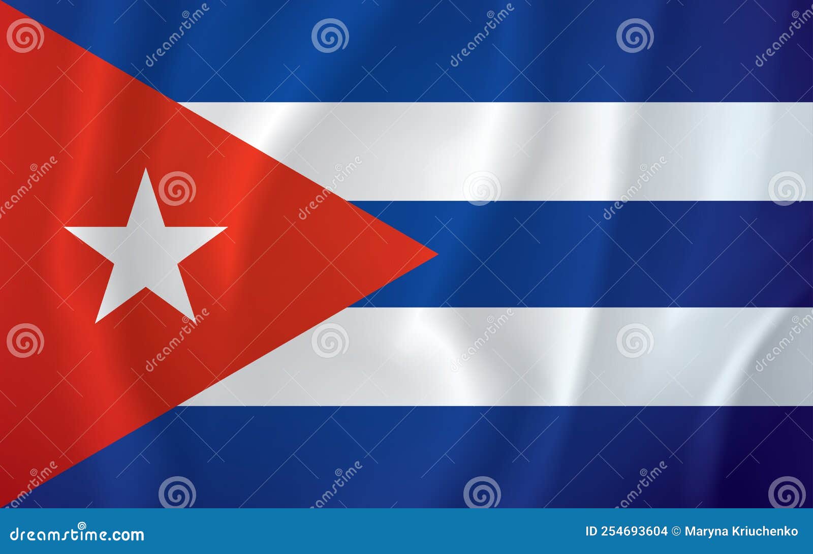 Flag of Cuba. Vector Drawing Stock Vector - Illustration of drawing ...