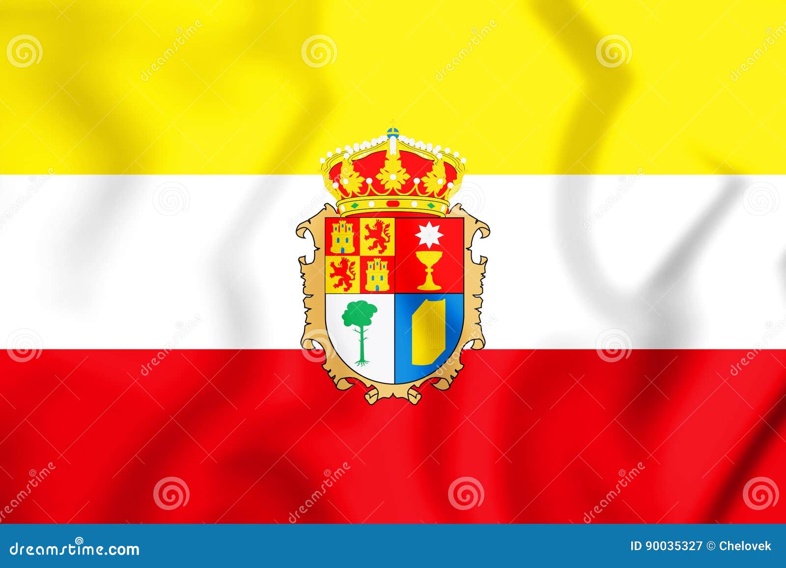 Flag of Cuenca Province, Spain. 3D Illustration Stock Illustration ...