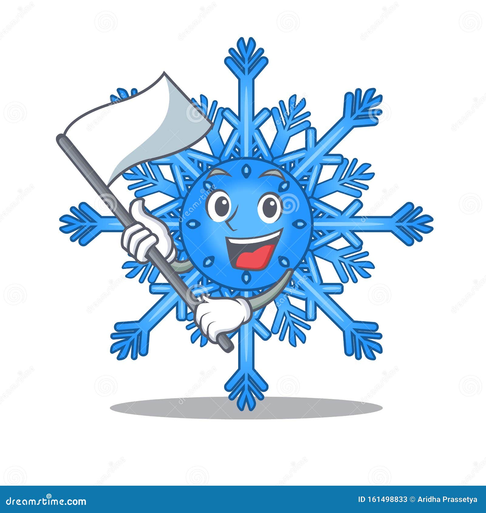 With Flag Cute Cartoon Shape from Snowflake Toy Stock Vector ...