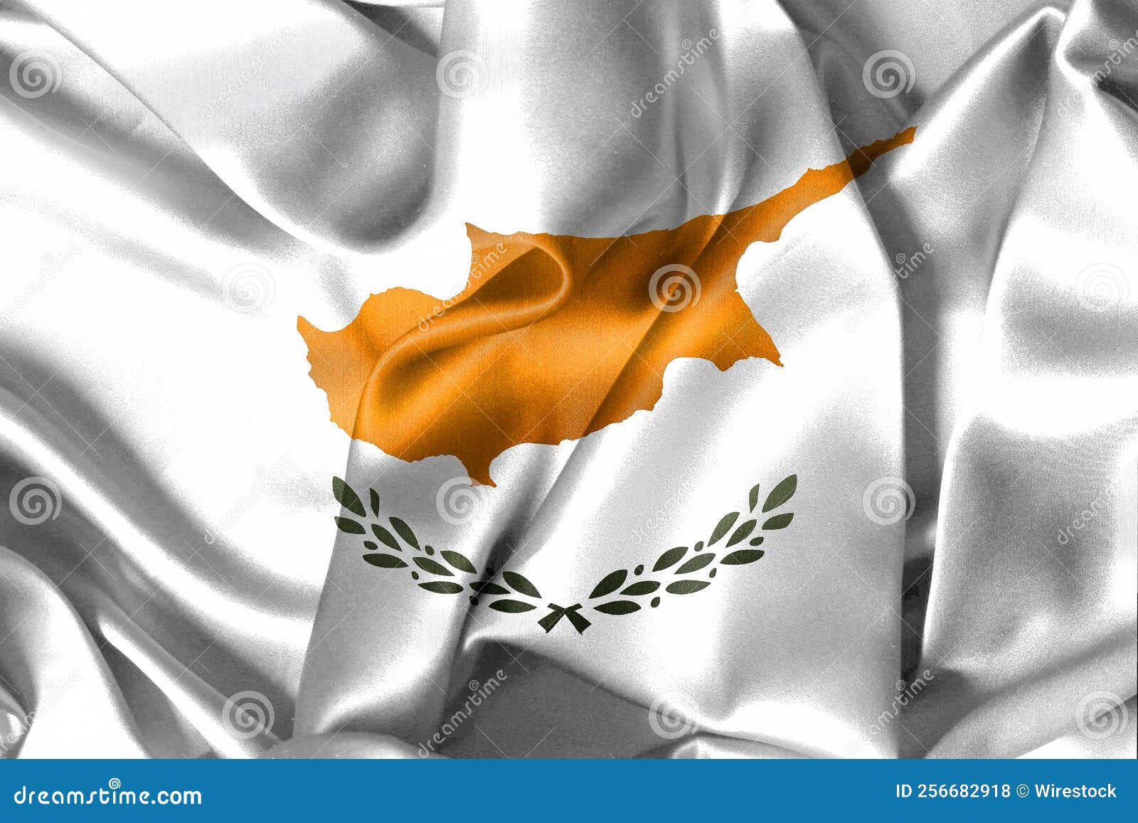 Flag of Cyprus with Realistic Waving Fabric Design. Stock Illustration ...