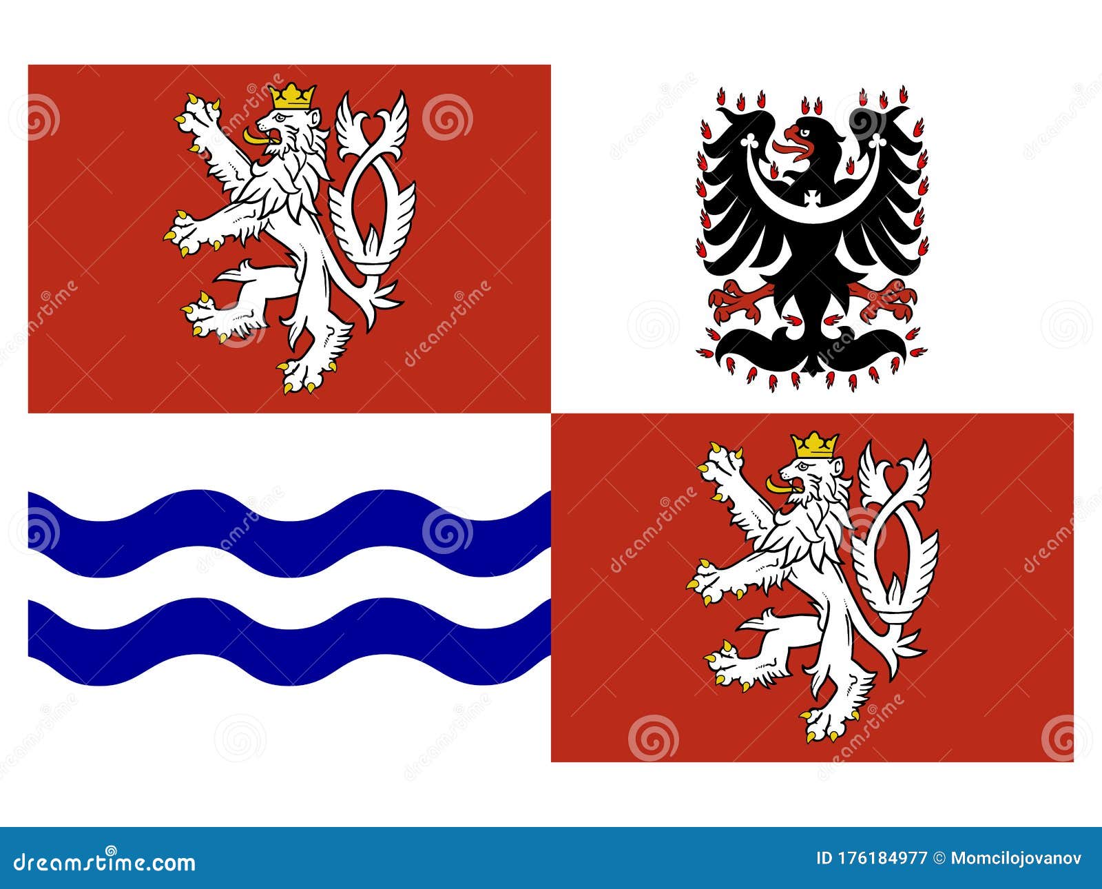 Flag of Central Bohemia editorial photography. Illustration of ...