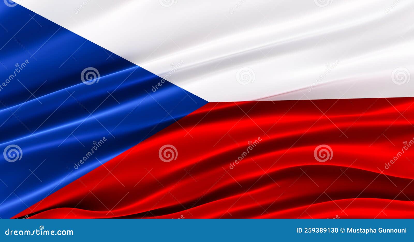 Flag of Czech Republic Waving in the Wind, Stock Illustration ...