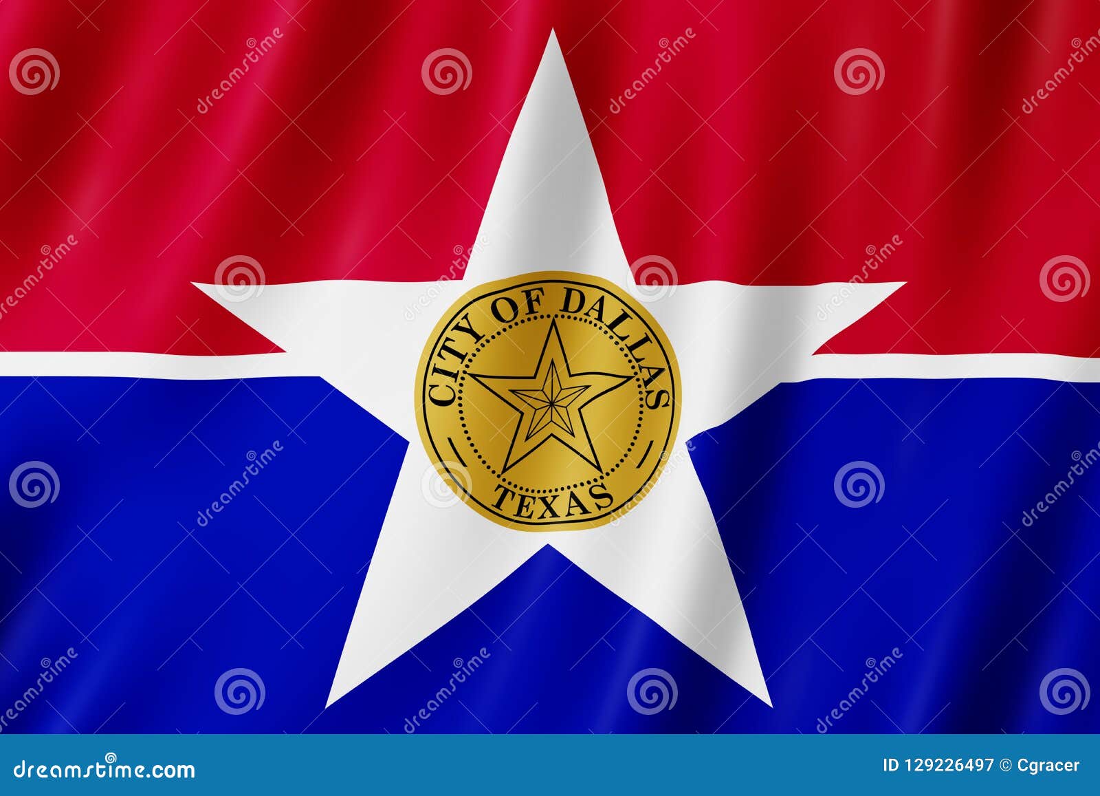 Flag of Dallas City, Texas US Stock Illustration - Illustration of ...
