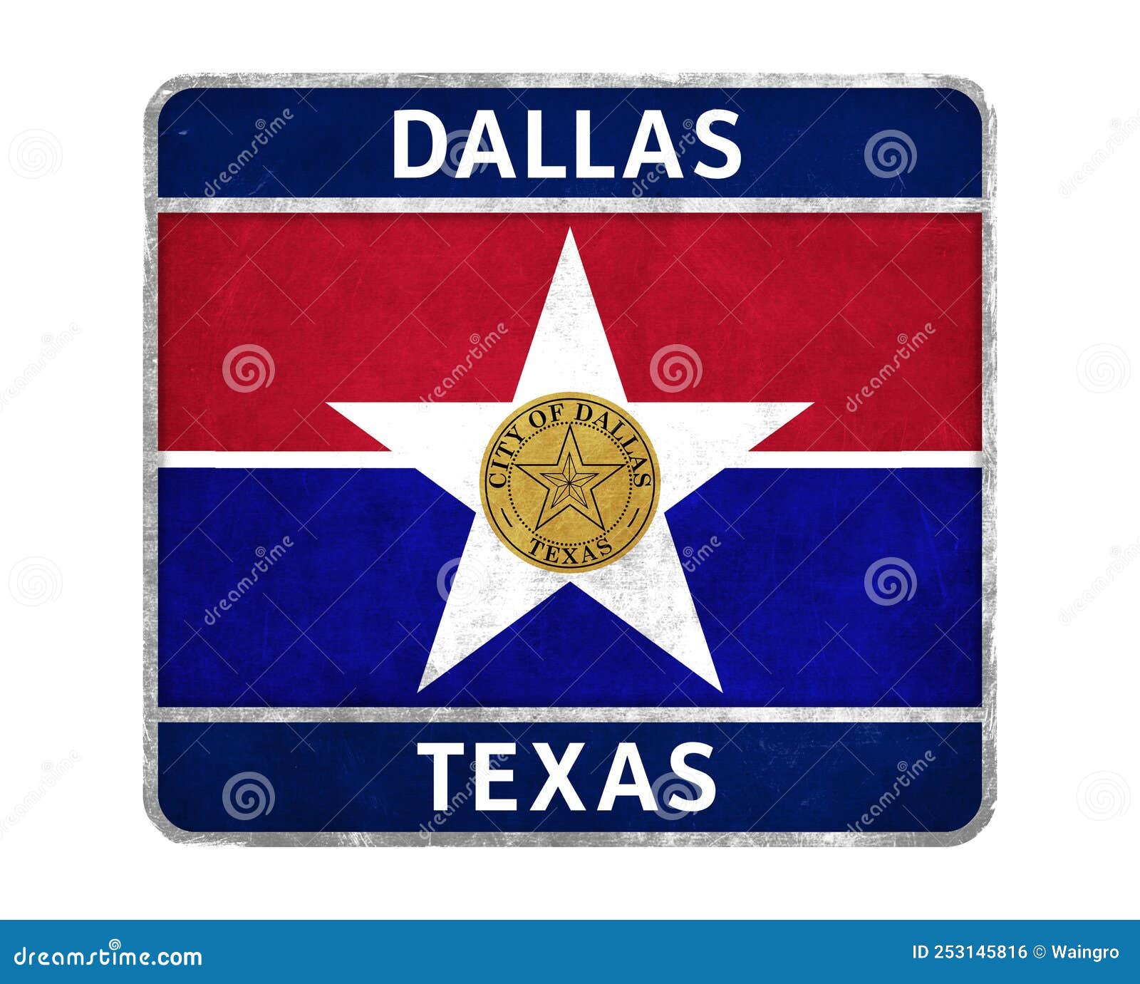 Flag of Dallas in Texas - USA Stock Illustration - Illustration of flag ...