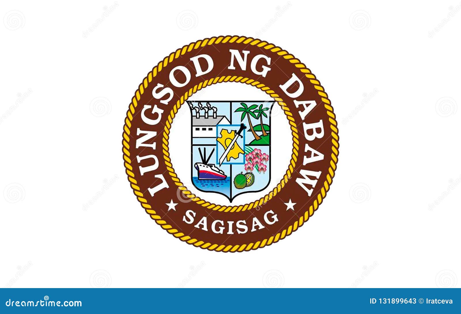 Flag of Davao City, Philippines Stock Illustration - Illustration of ...