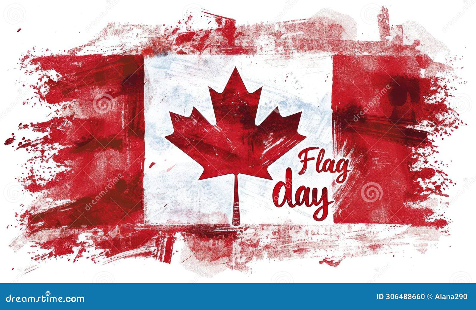 Flag Day - Calligraphy Lettering on Abstract Canada Paint Brushed Flag ...