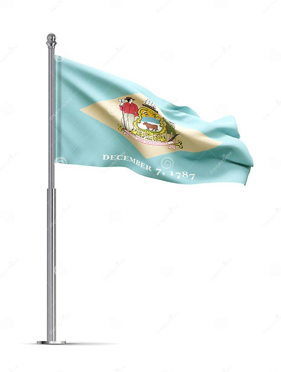 Flag of Delaware Isolated on White Background Stock Illustration ...