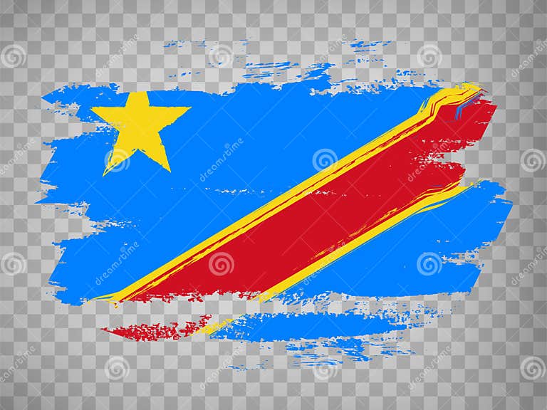 Flag Of Democratic Republic Of The Congo Brush Stroke Background Flag
