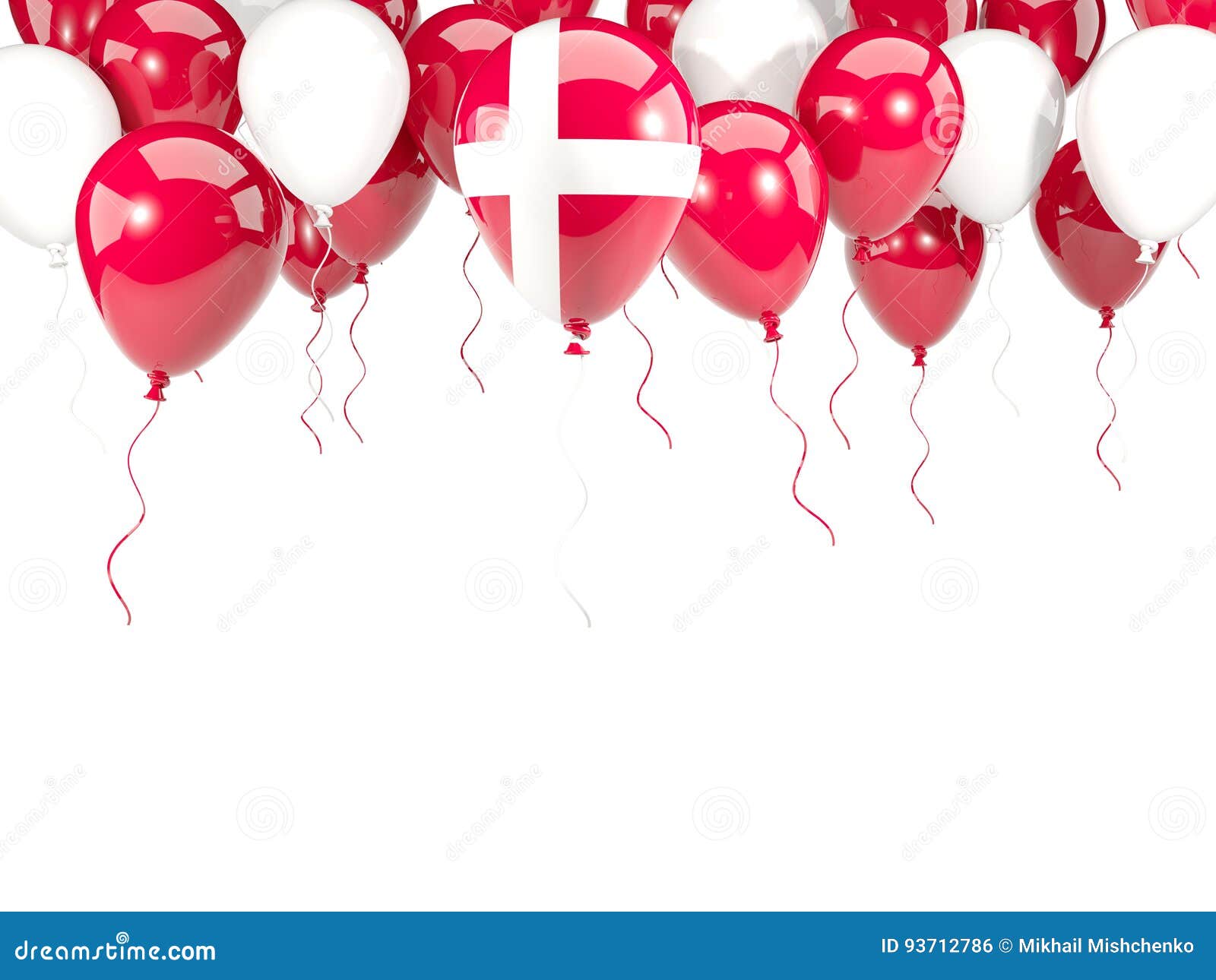 Flag of Denmark on Balloons Stock Illustration - Illustration of ...