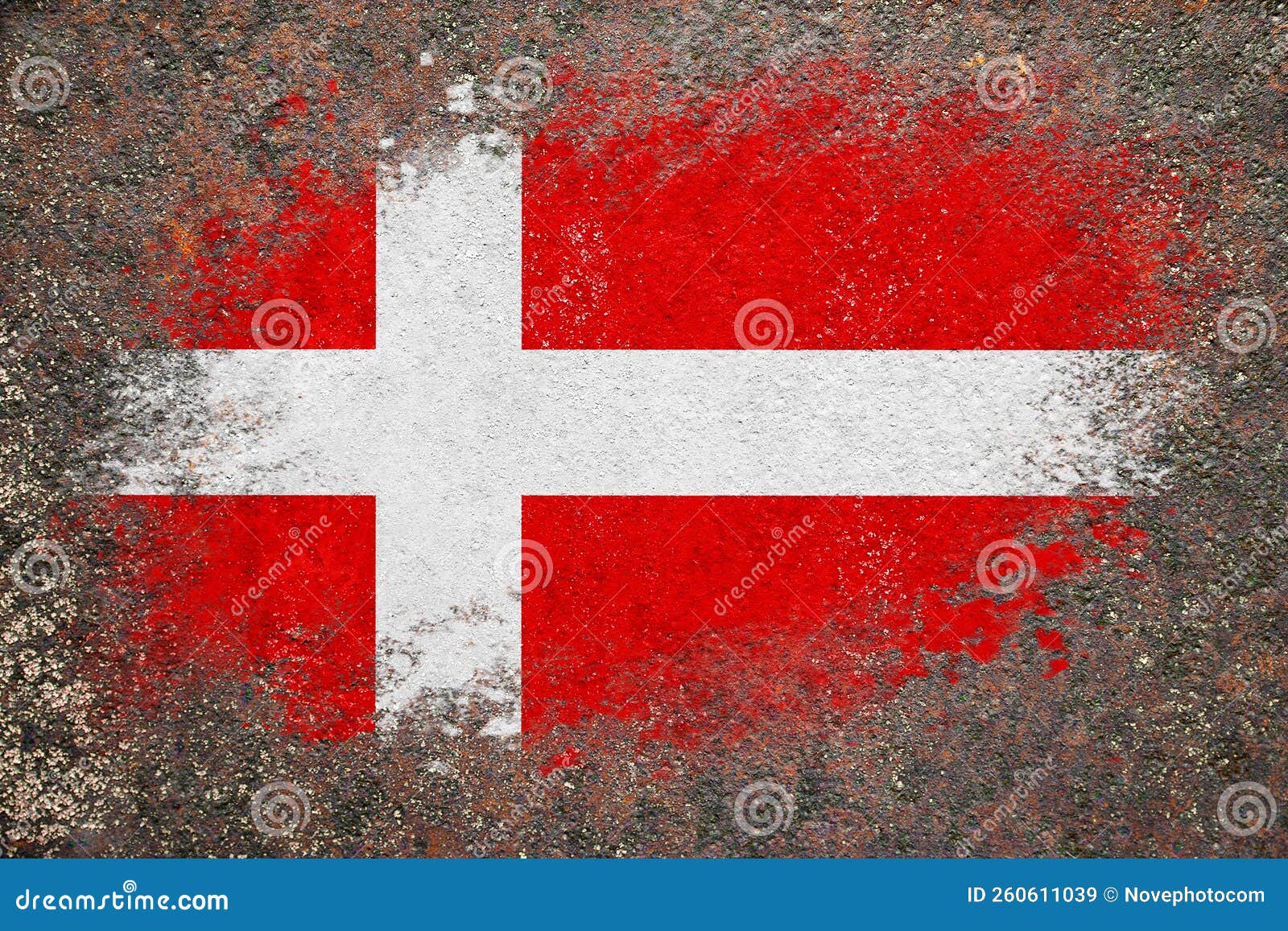 Flag of Denmark. Flag is Painted on a Rusty Surface Stock Image - Image ...