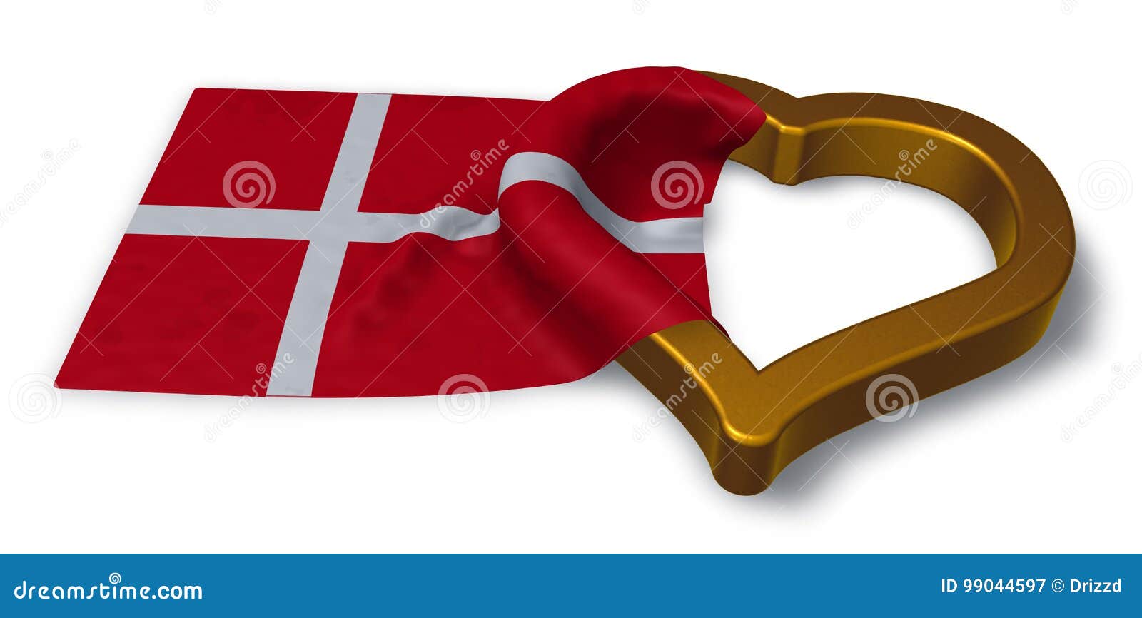 Flag of denmark and heart stock illustration. Illustration of emotion ...
