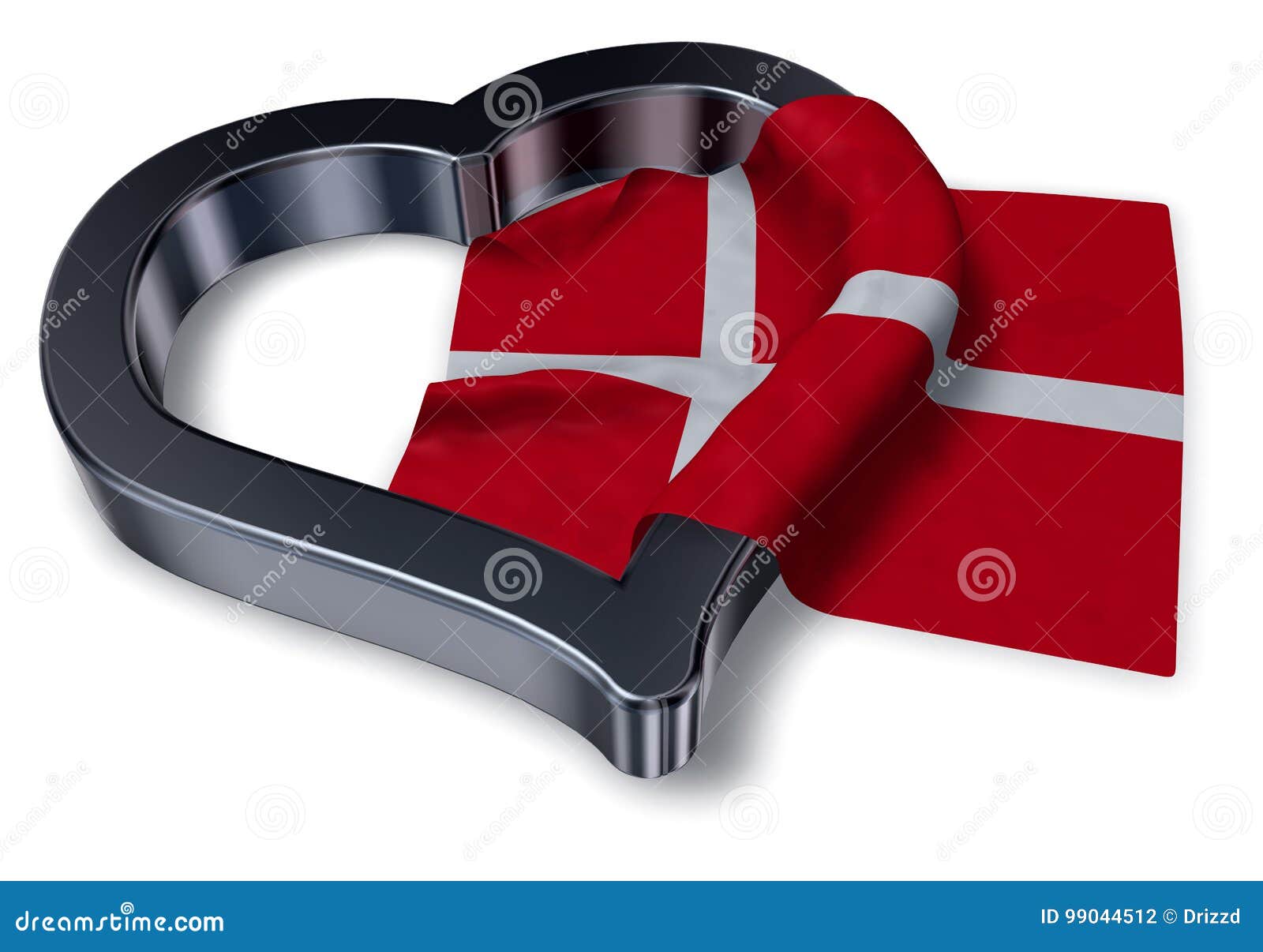 Flag of denmark and heart stock illustration. Illustration of romance ...
