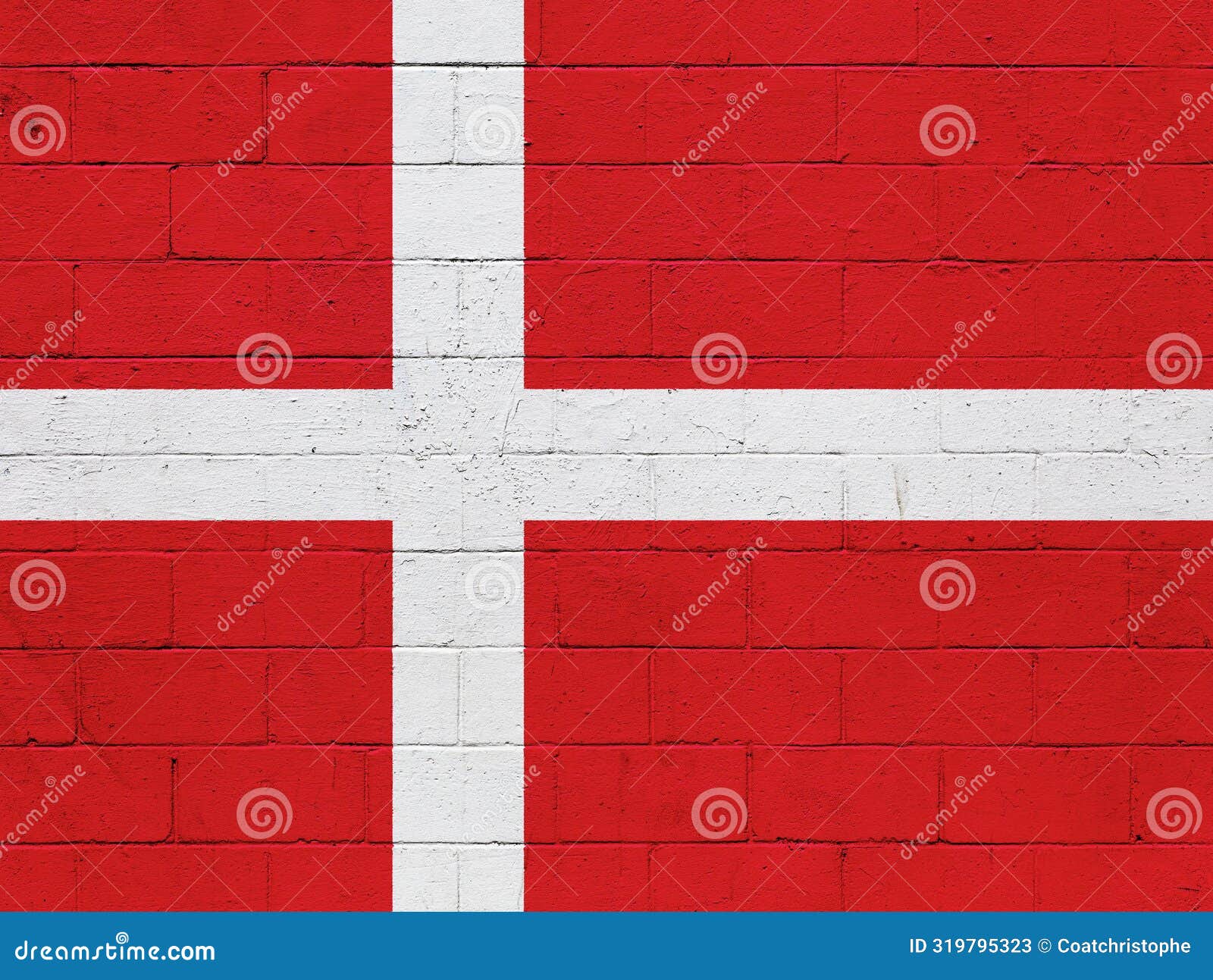 Flag of Denmark Painted on a Wall Stock Image - Image of rundown ...