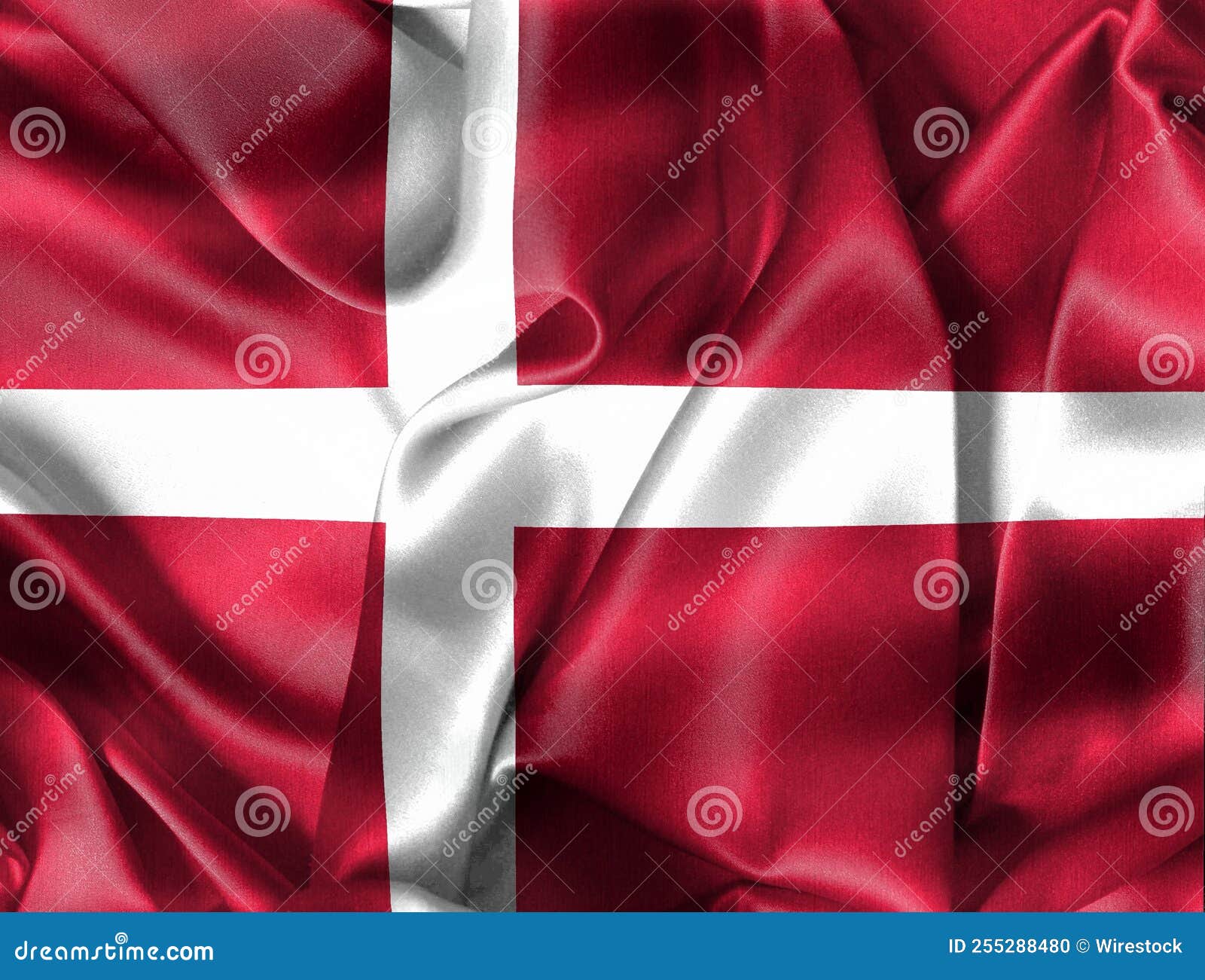 Flag of Denmark with Realistic Waving Fabric Effect. Stock Illustration ...