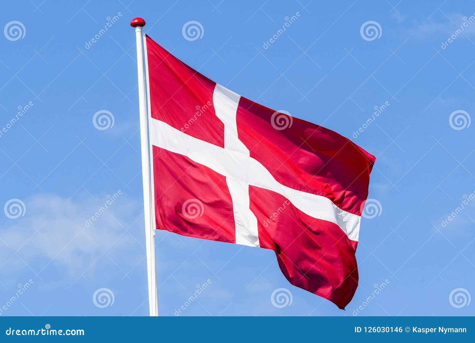 Flag of Denmark in Red and White Colors Stock Photo - Image of banner ...