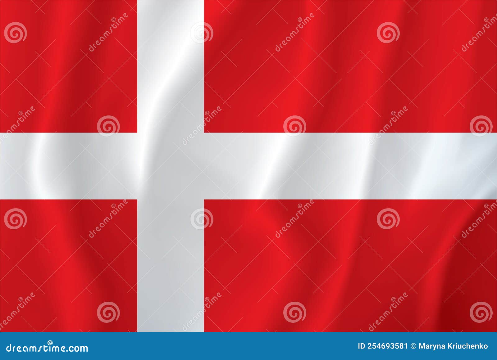 Flag of Denmark. Vector Drawing Stock Vector - Illustration of isolated ...