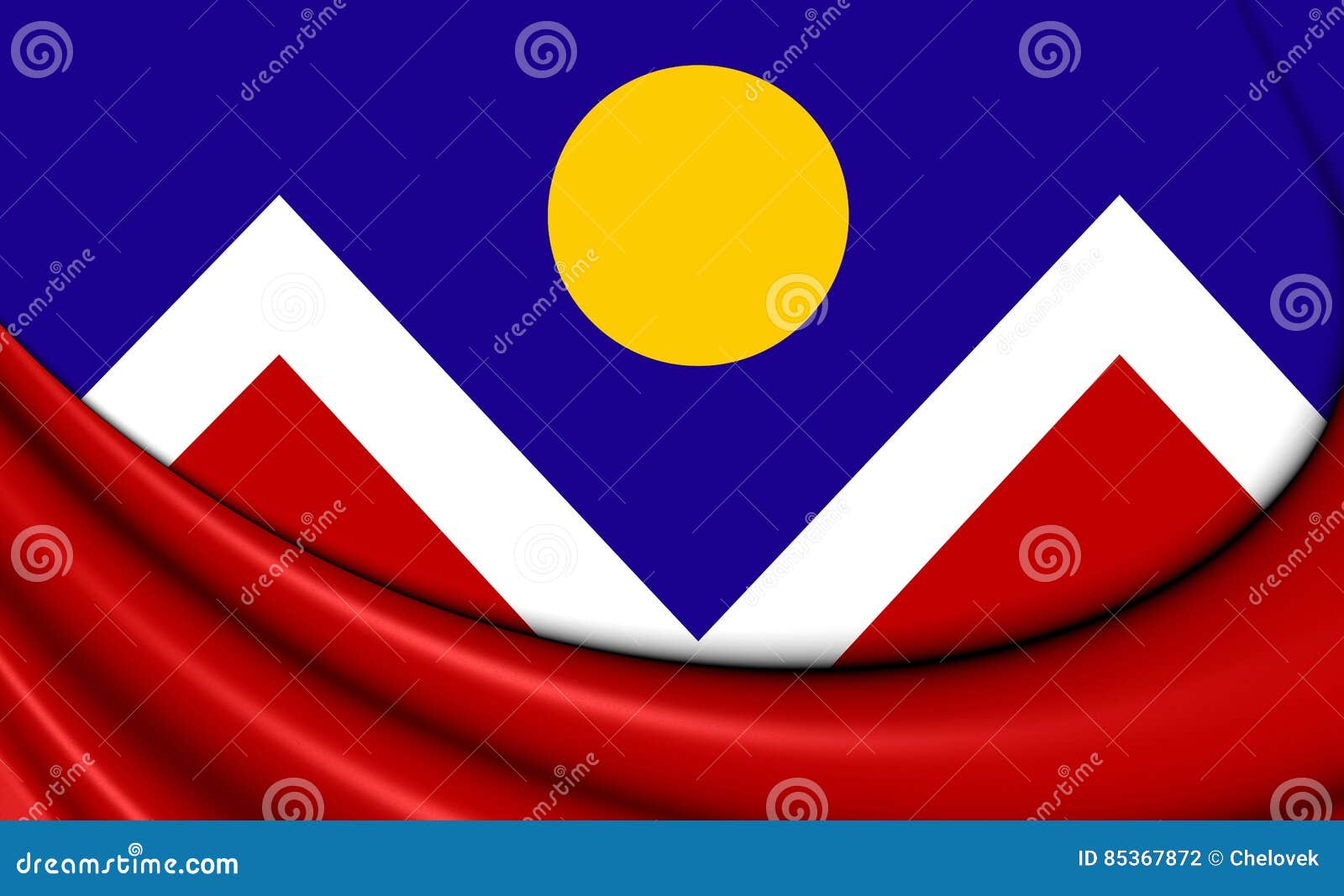 Flag of Denver Colorado, USA. Stock Illustration - Illustration of wind ...